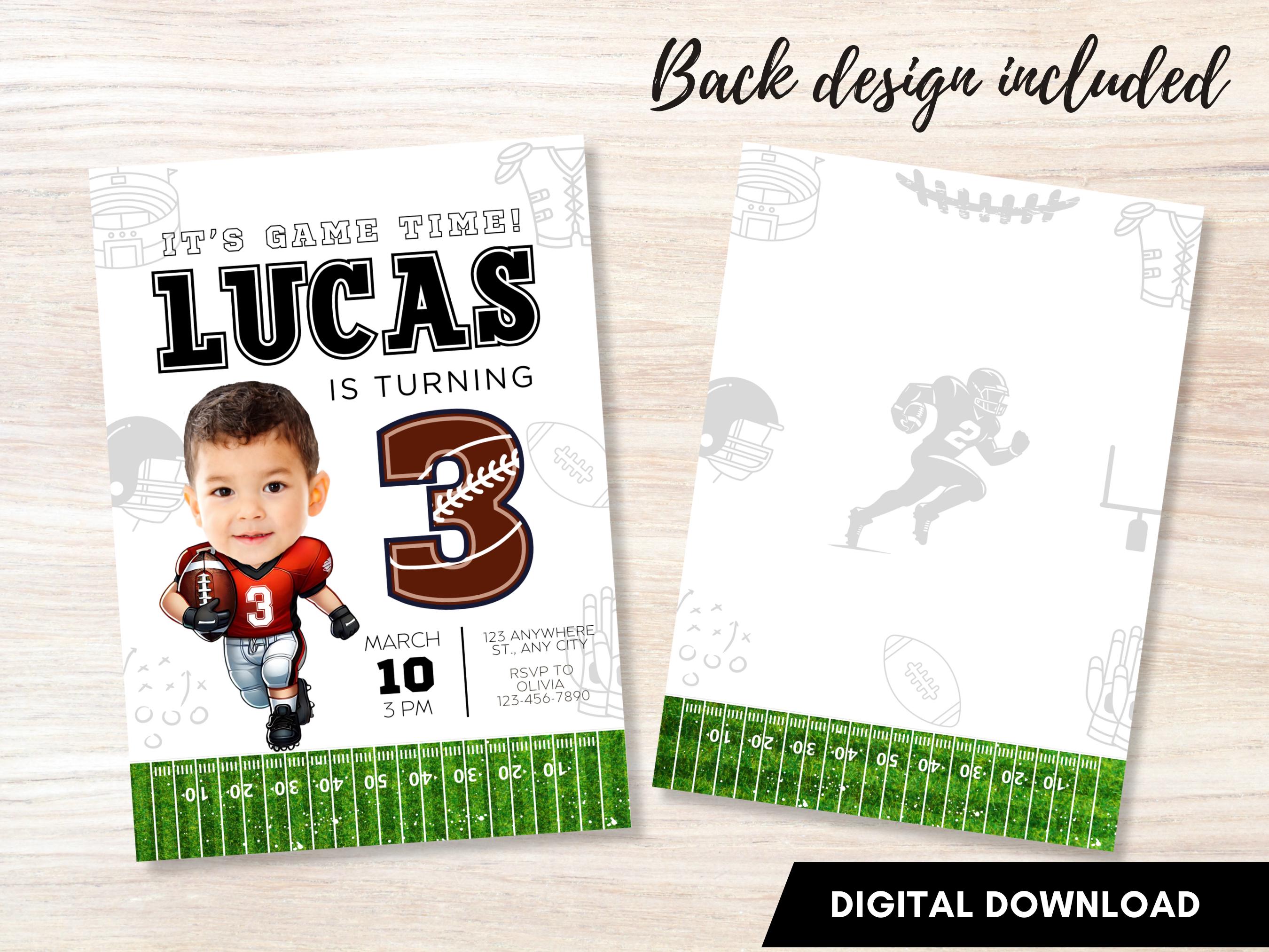 Custom Football Birthday Invitation Printable Football Birthday Invite ...