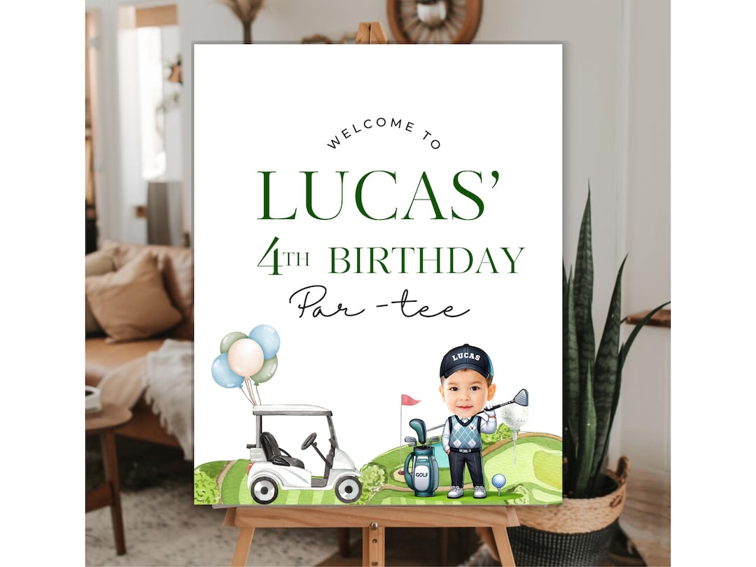 Golf Birthday Party Welcome Sign Custom Golf Birthday Poster Hole in ...