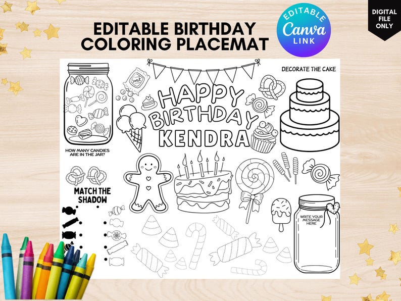 Custom Sweet Birthday Coloring Page Printable Candyland Birthday ...