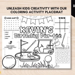 Custom Golf Birthday Coloring Page Personalized Editable Golf Coloring ...