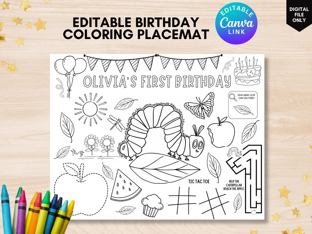 Very Hungry Caterpillar Coloring Page Editable Hungry Caterpillar ...