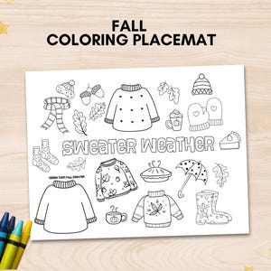 Thanksgiving Coloring Placemat Coloring Thanksgiving Coloring Activity ...