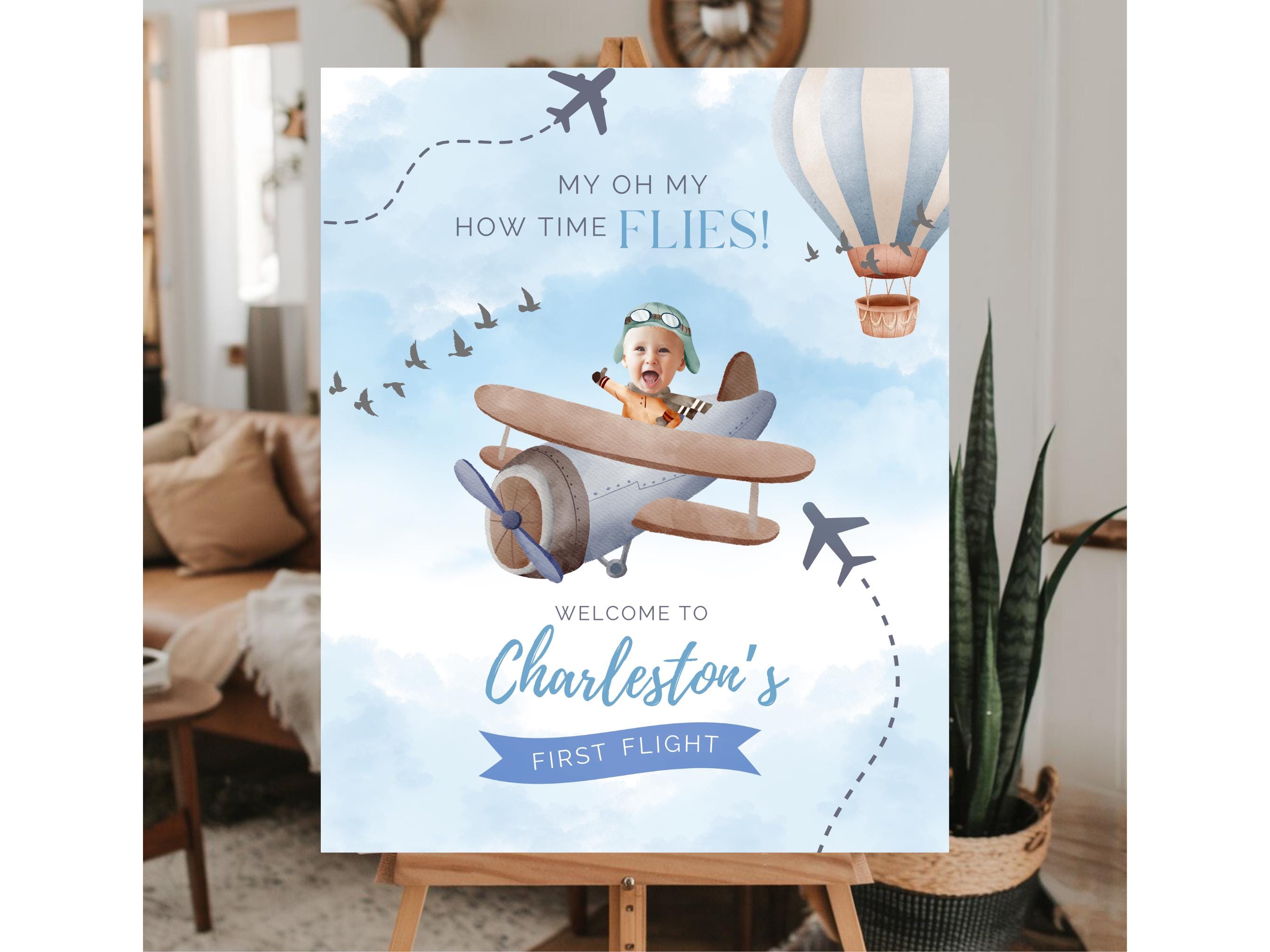 Custom Airplane Birthday Party Welcome Sign Plane Birthday Poster First ...