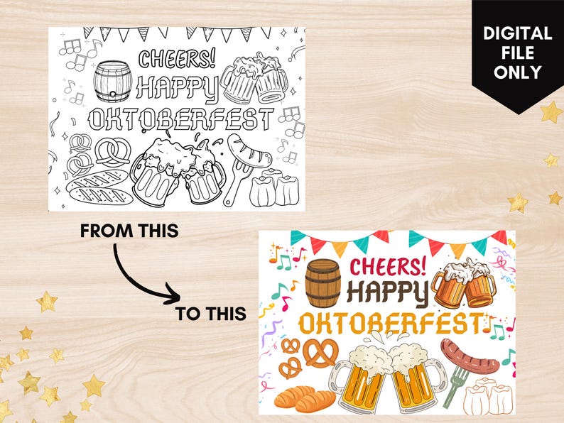 Oktoberfest Coloring Page Printable Beer Festival Coloring Placemat ...