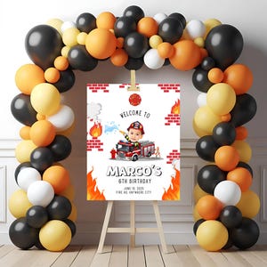 Firetruck Birthday Party Welcome Sign Custom Firefighter Party Poster ...