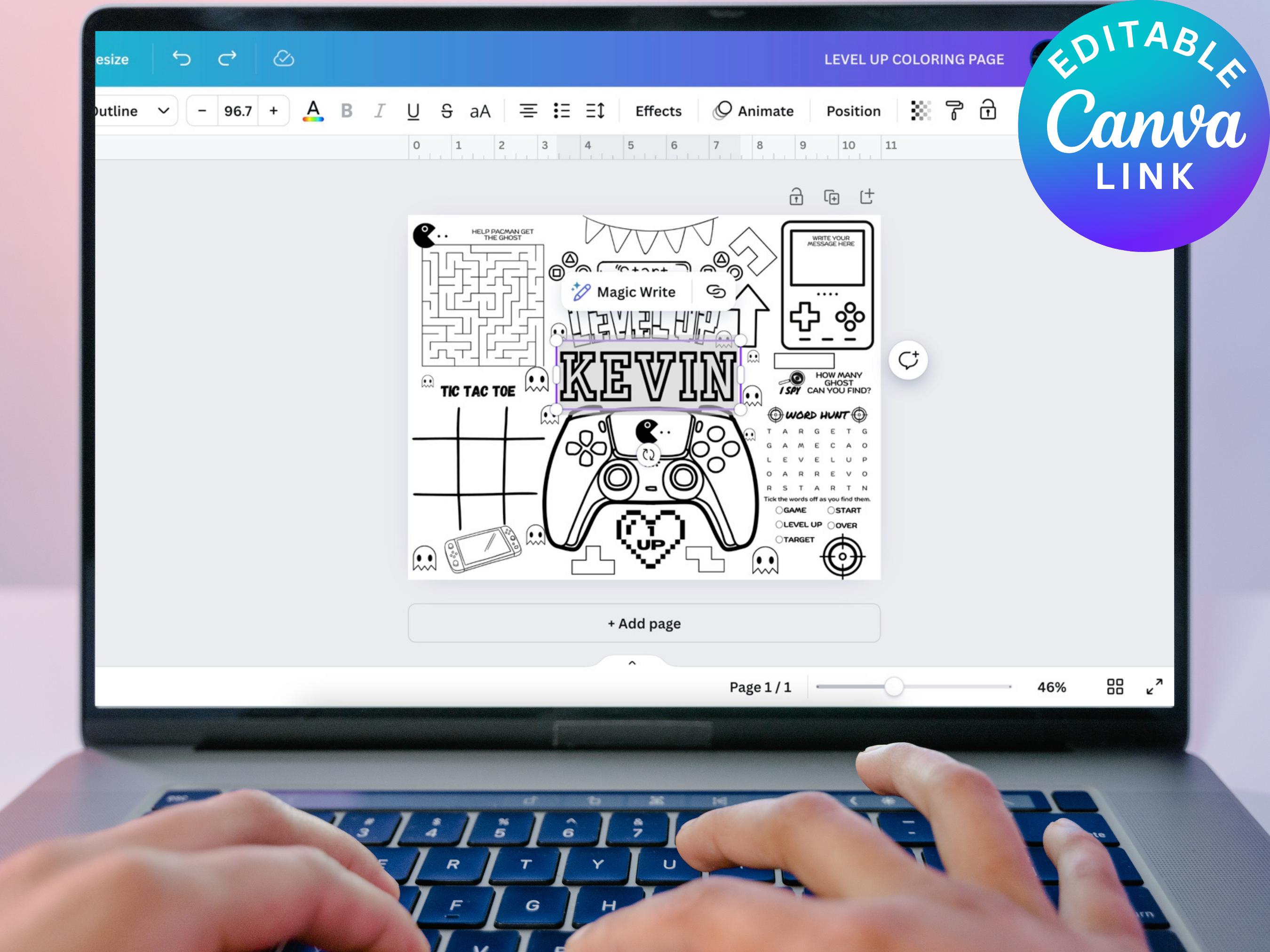 Custom Gaming Birthday Coloring Page Gamer Birthday Printable Coloring ...