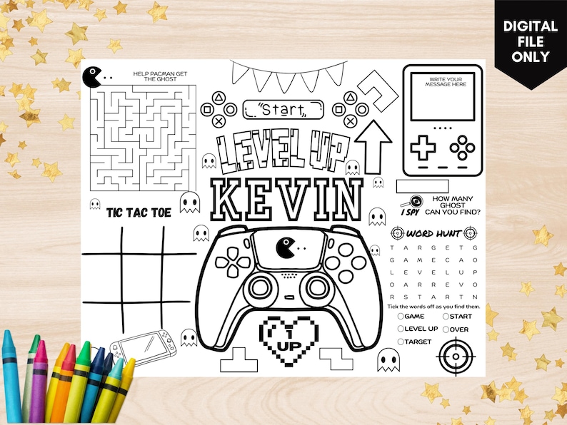 Custom Gaming Birthday Coloring Page Gamer Birthday Printable Coloring ...
