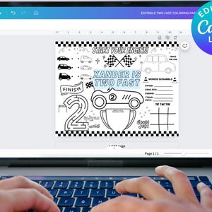 Custom Two Fast Birthday Coloring Page Printable Race Car Coloring ...