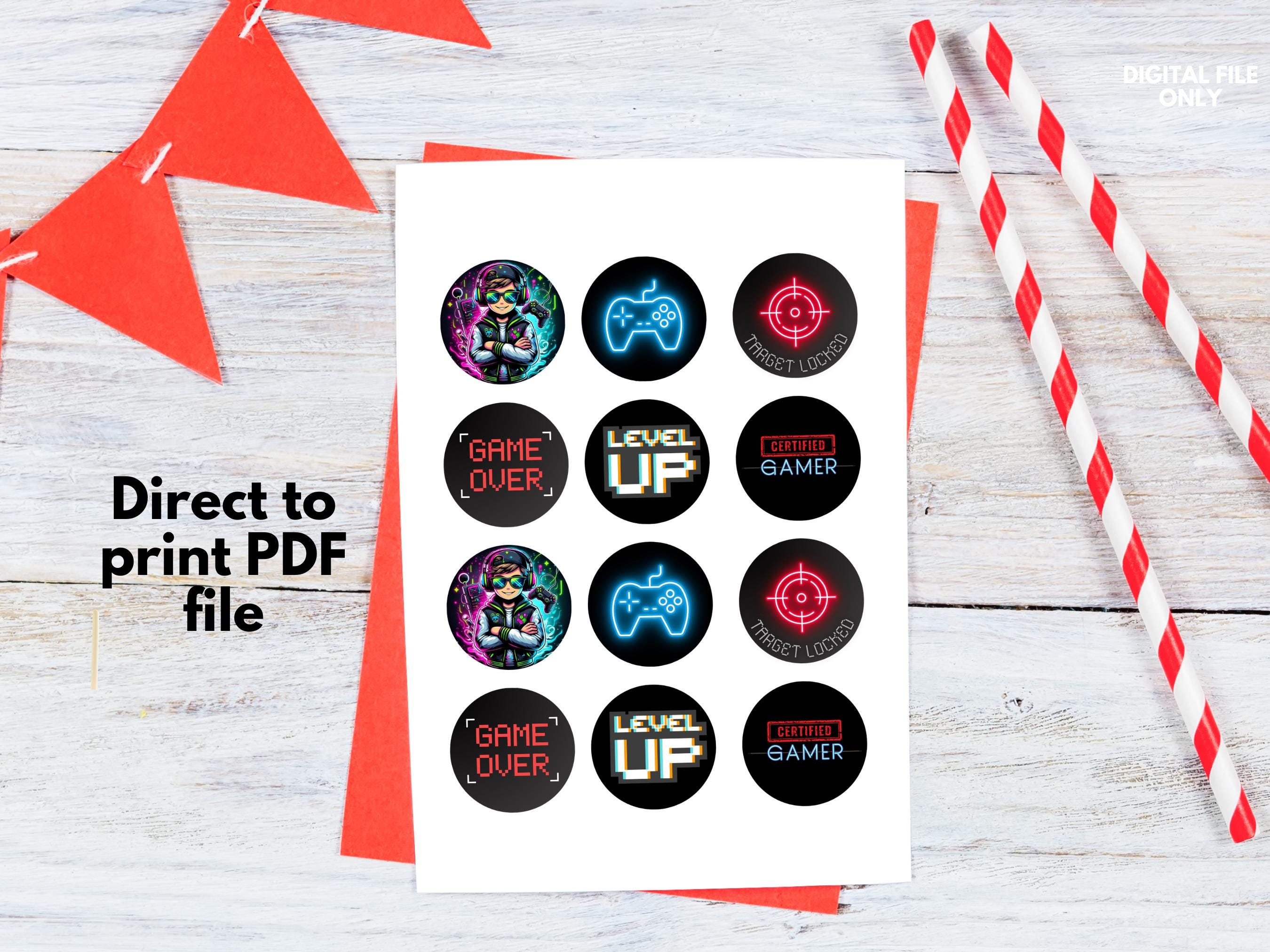Custom Gamer Cake Topper Digital Printable Cake Topper Video Game ...
