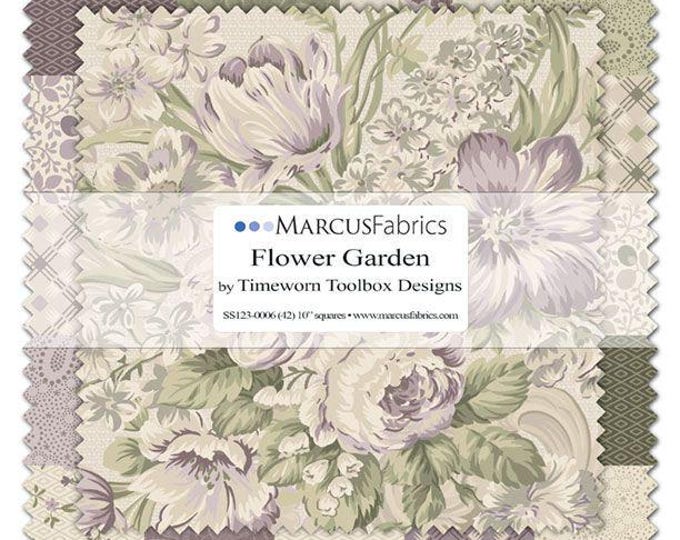 Flower Garden Fabric Squares | Dolores Smith, Marcus Fabrics 10 ...