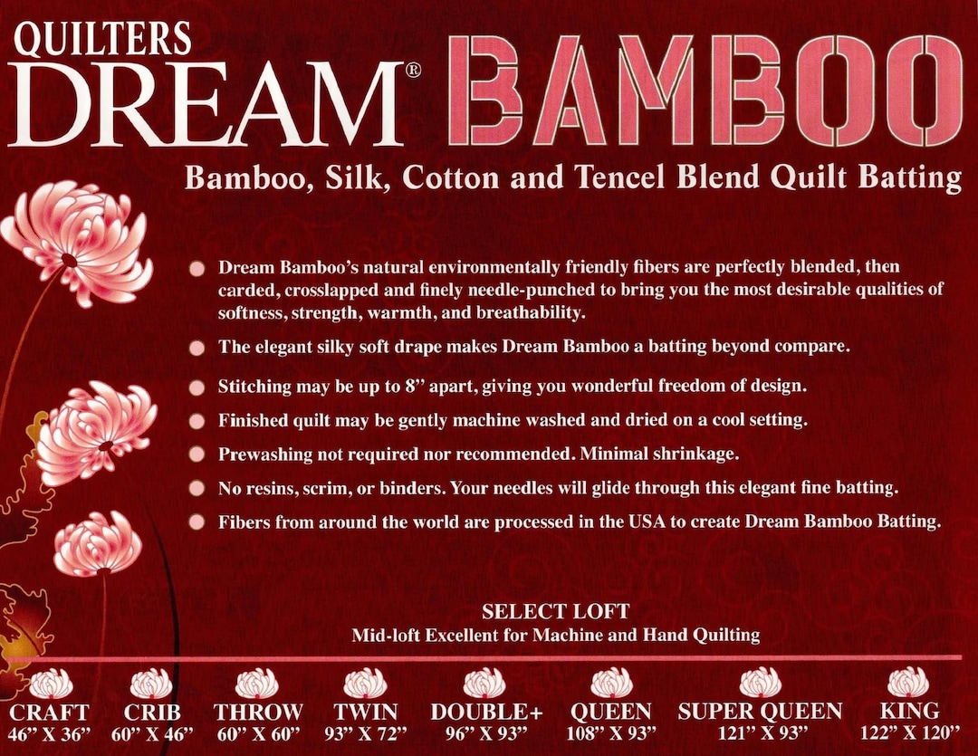 Quilters Dream Batting | Dream Bamboo | Select Loft | 60 Inch Width ...