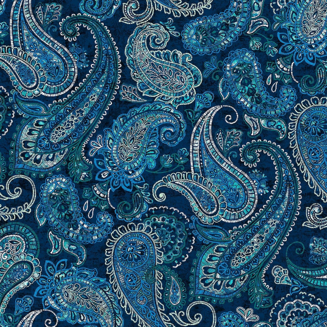 118 Inch Wide Teal Paisley Quilt Backing Fabric - Etsy