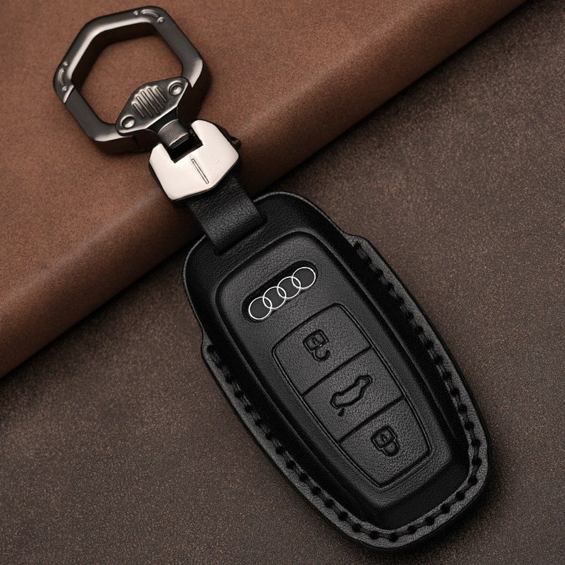 Leather Key Fob Cover for Audi A3 A4 A6 Q5 Q7 ... Leather Key Fob Case ...