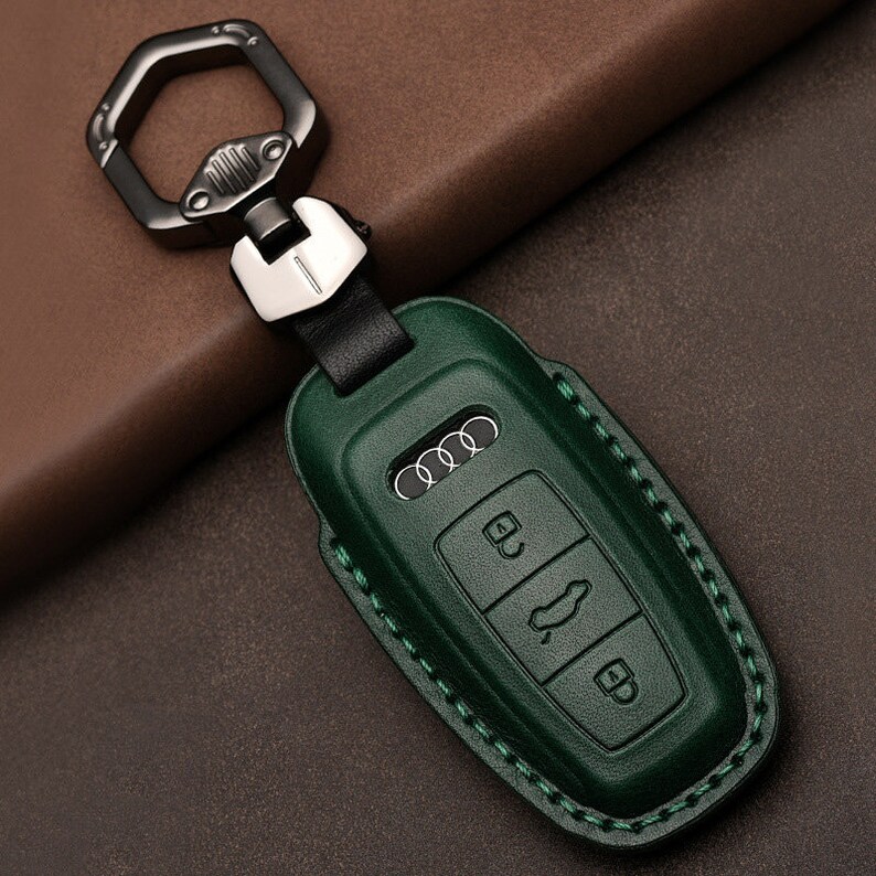 Leather Key Fob Cover for Audi A3 A4 A6 Q5 Q7 ... Leather Key Fob Case ...