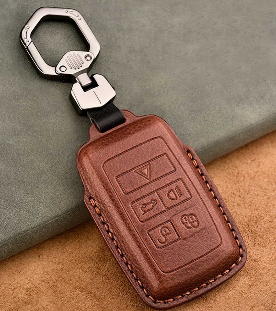 Leather Key Fob Cover for Land Rover Range Rover Range Rover Evoque ...