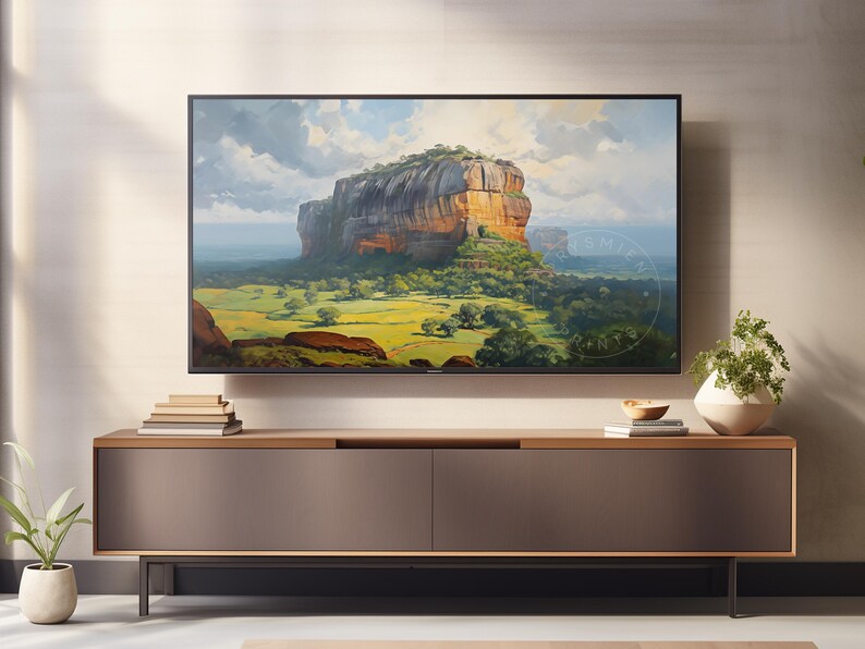 Samsung Frame TV Art, Sigiriya Rock Painting, Natural Landscape Art ...