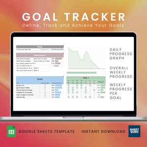 Goal Tracker Google Sheets Template - Etsy