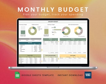 Quick Easy Monthly Budget Spreadsheet Template for Google Sheets ...