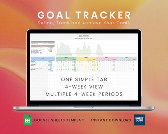 Colorful Goal & Habit Tracker | Annual and Monthly Goal Tracker ...