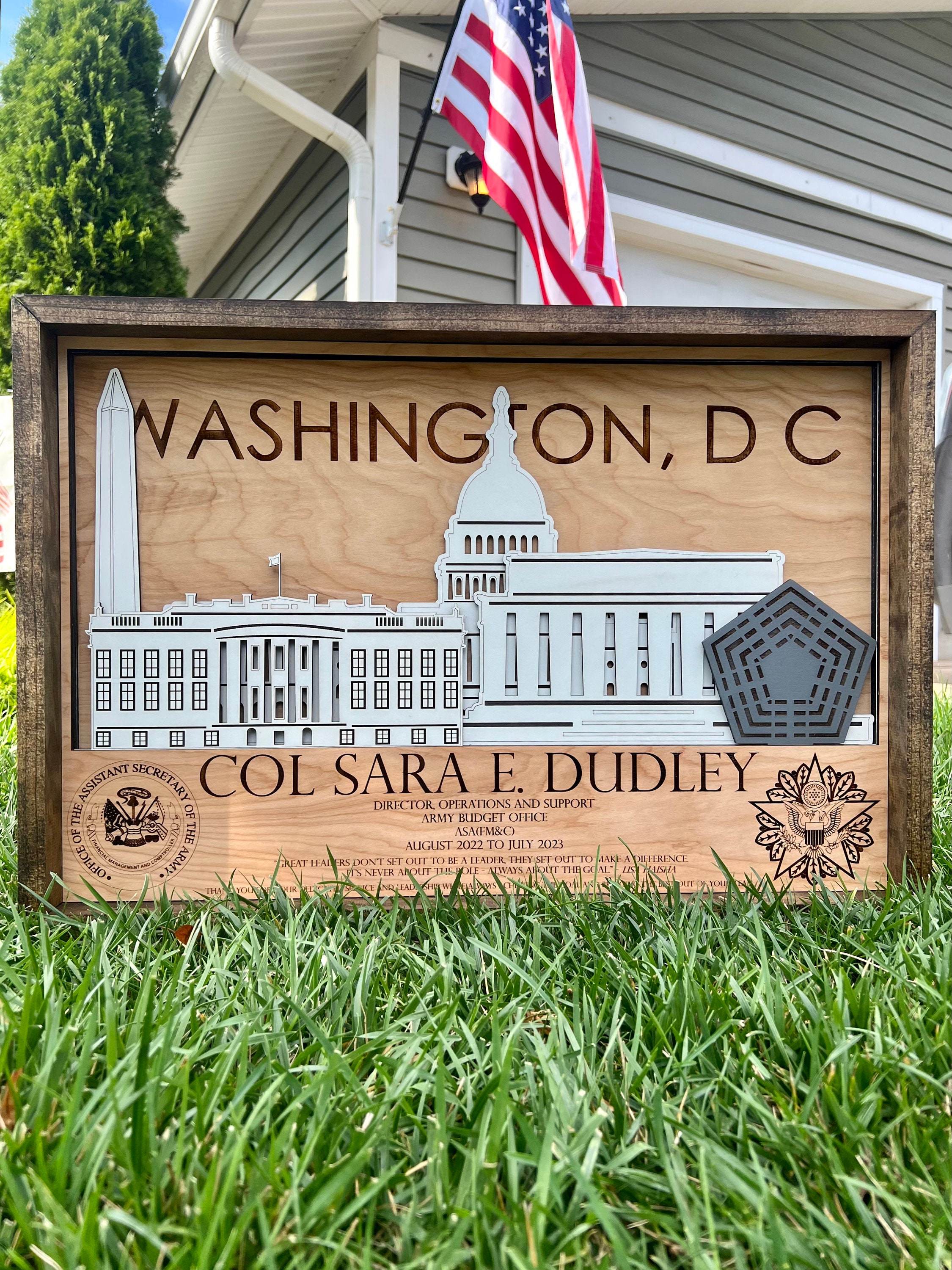 Handcrafted Wooden Military Plaque, Unique Army Gift, Military Award ...