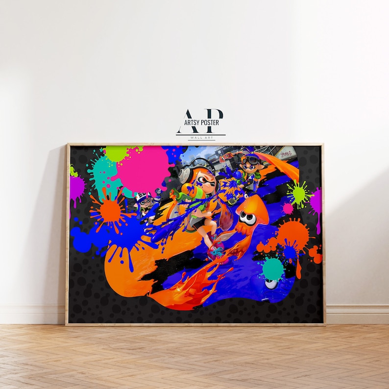 Splatoon Game Poster: Colorful Ink Battle Art Print - Etsy