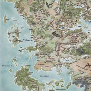 Forgotten Realms Map Poster: Dungeons & Dragons Gaming Room Decor - Etsy