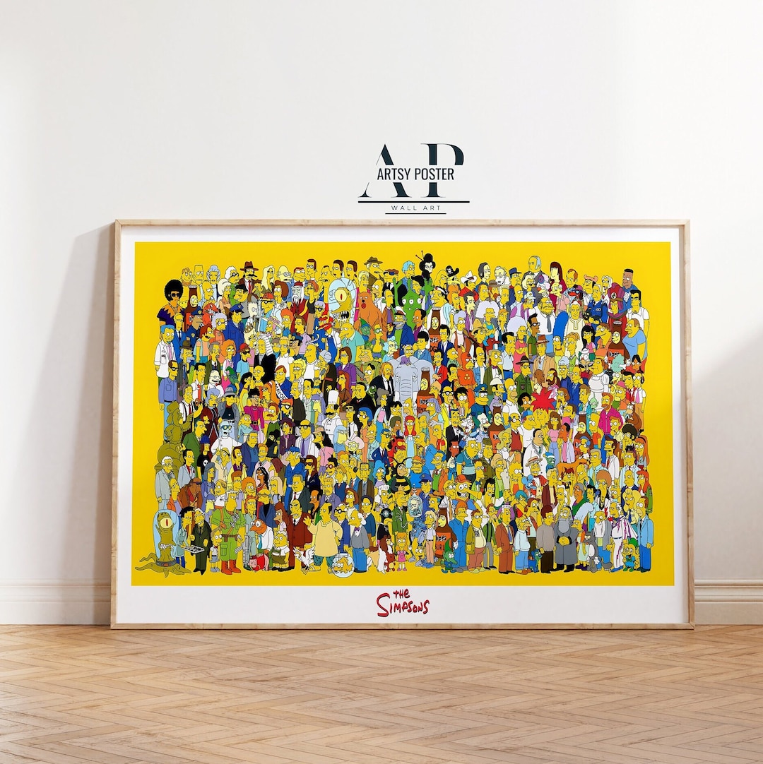 Simpsons Characters Poster: Springfield TV Series Art Print - Etsy