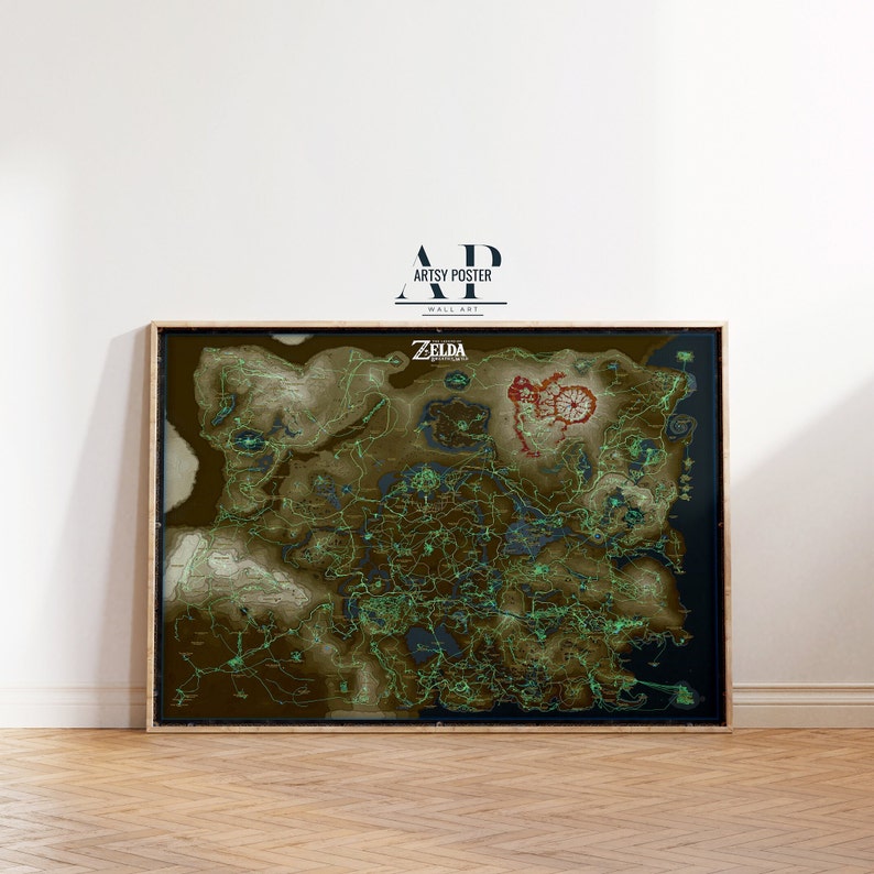 Hyrule Map Poster: Legend of Zelda Gaming Room Wall Art - Etsy