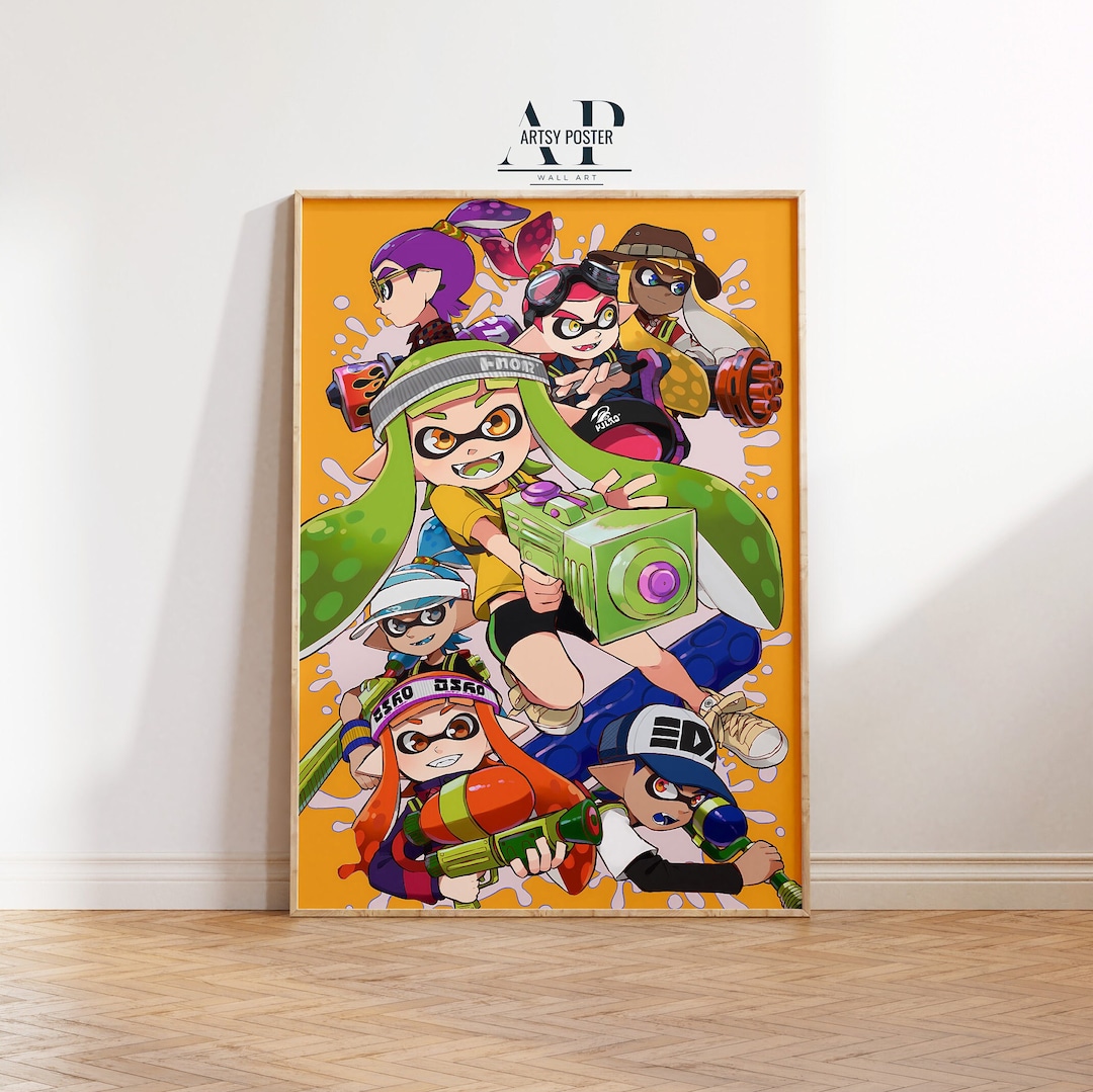 Splatoon Game Poster: Colorful Ink Battle Art Print - Etsy