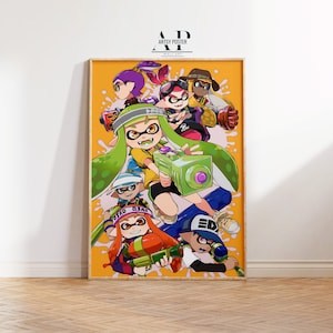 Splatoon Game Poster: Colorful Ink Battle Art Print - Etsy