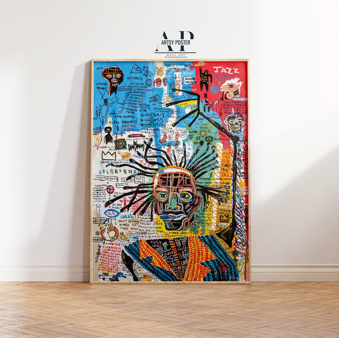 Jean Michel Basquiat Poster, American Painter Wall Art, Street Graffiti ...