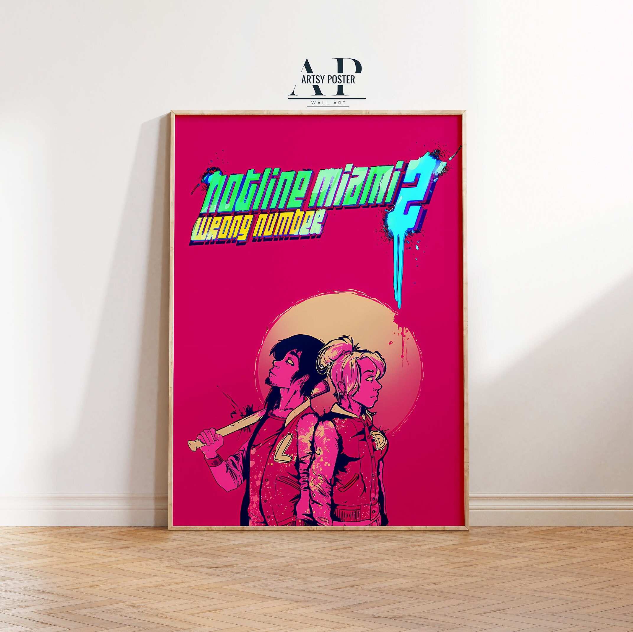 Hotline Miami 2 Game Poster, Wrong Number Wall Art, Gaming Room Decor ...