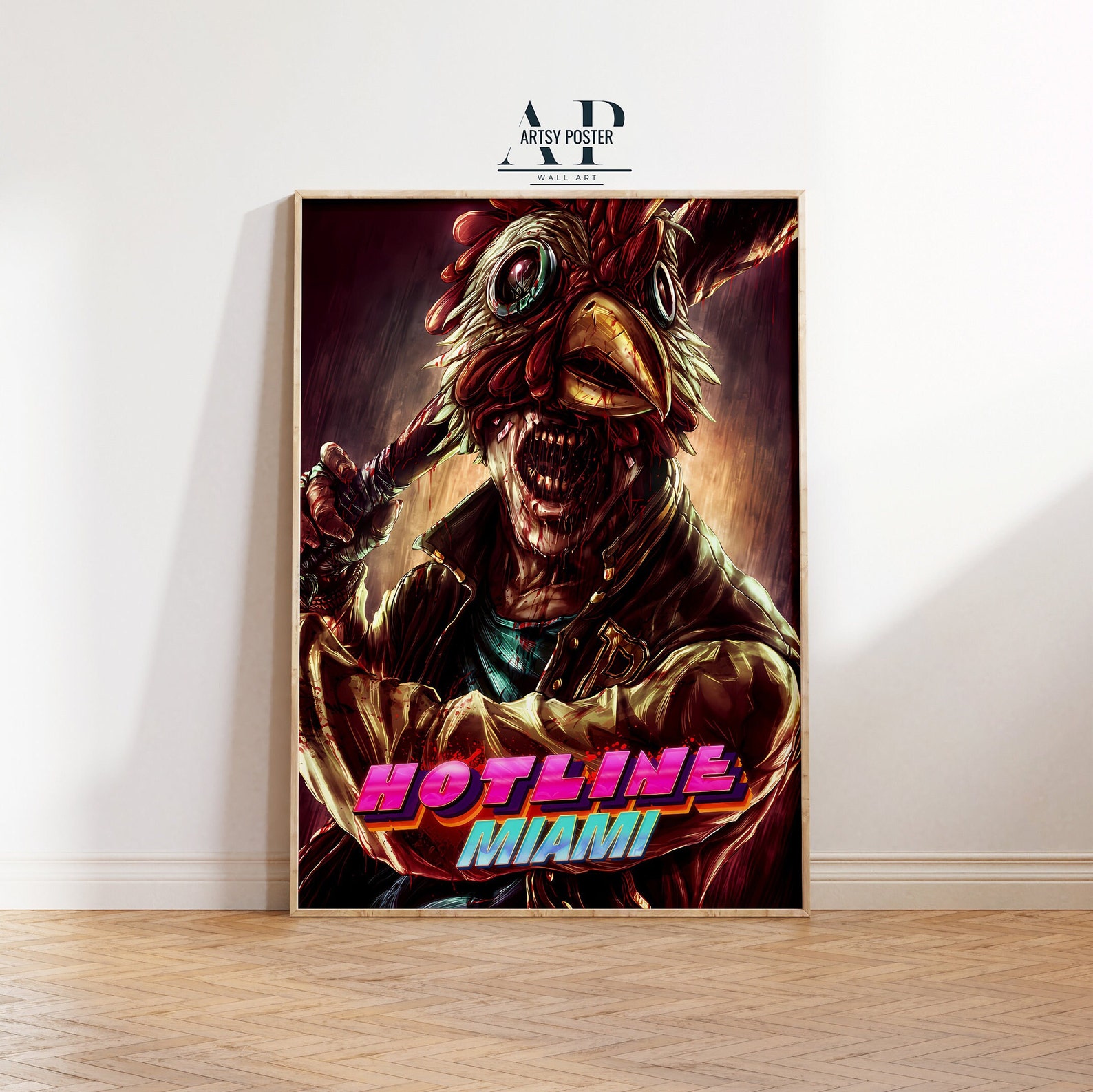 Hotline Miami Poster: Neon Retro 80s Video Game Art Print - Etsy