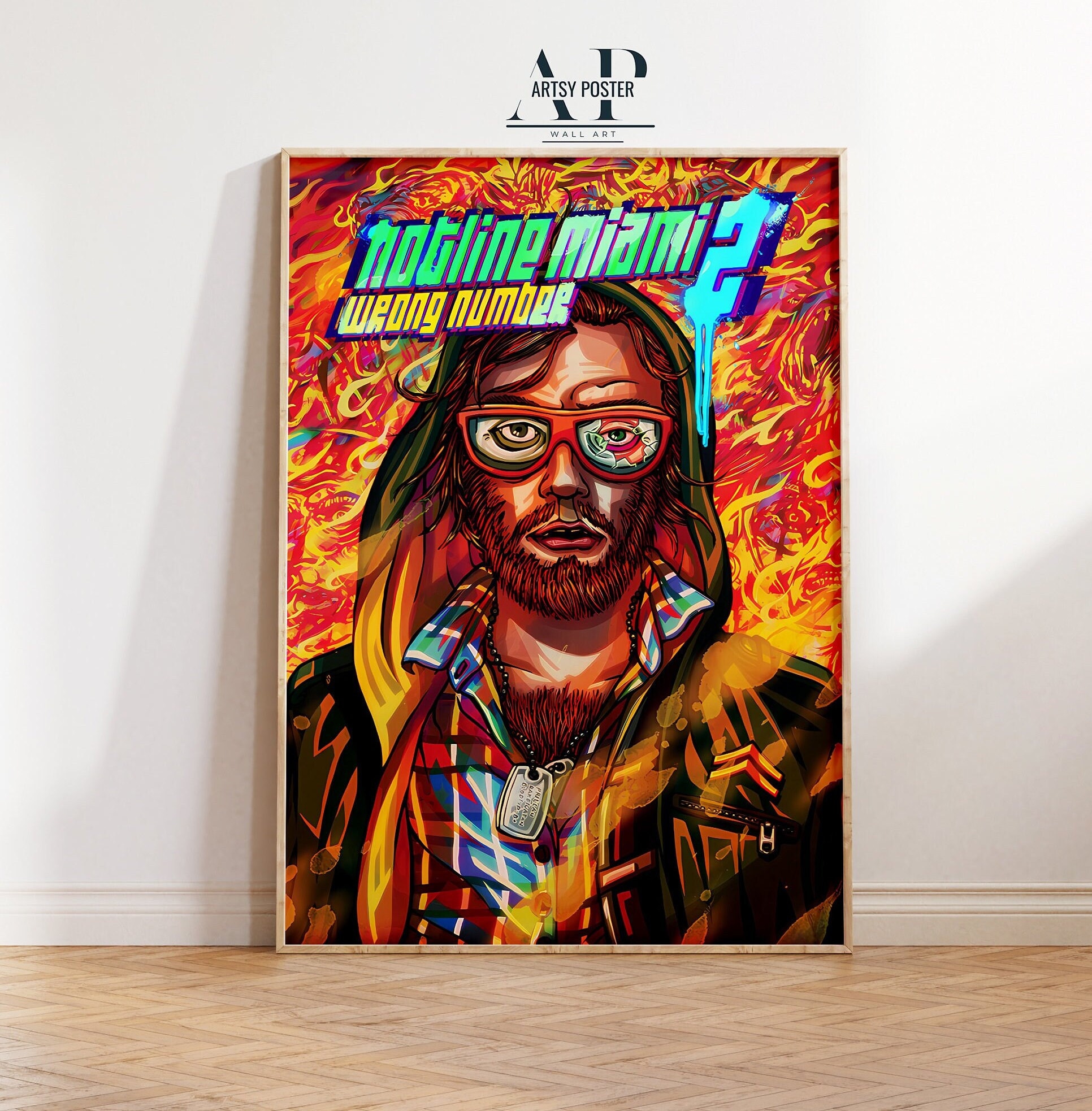 Hotline Miami 2 Game Poster, Wrong Number Wall Art, Gaming Room Decor ...