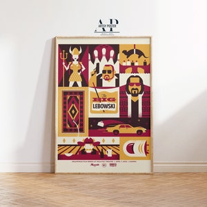 The Big Lebowski Poster, Cult Classic Movie Art, Jeff Bridges, Coen ...
