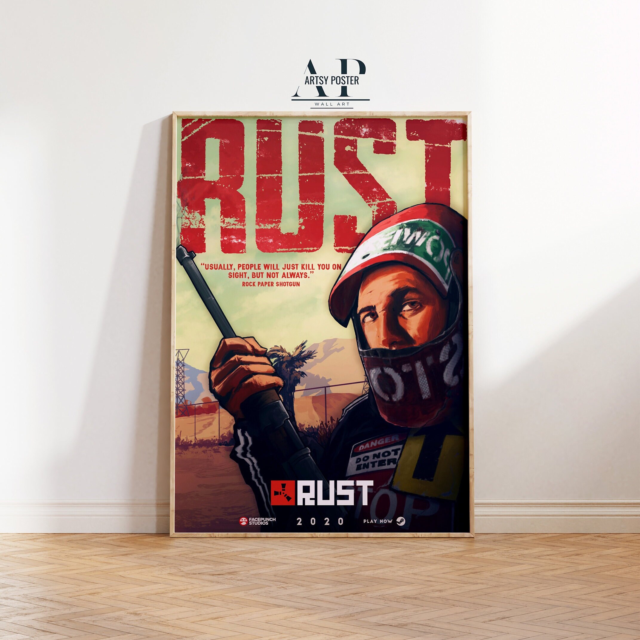 Rust Game Poster, Survival Video Game Wall Art, Rustic Decor for Gamers ...