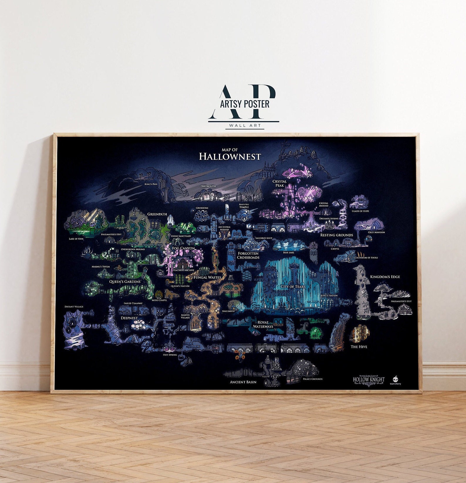 Hollow Knight Map Poster: Hallownest Video Game Art - Etsy