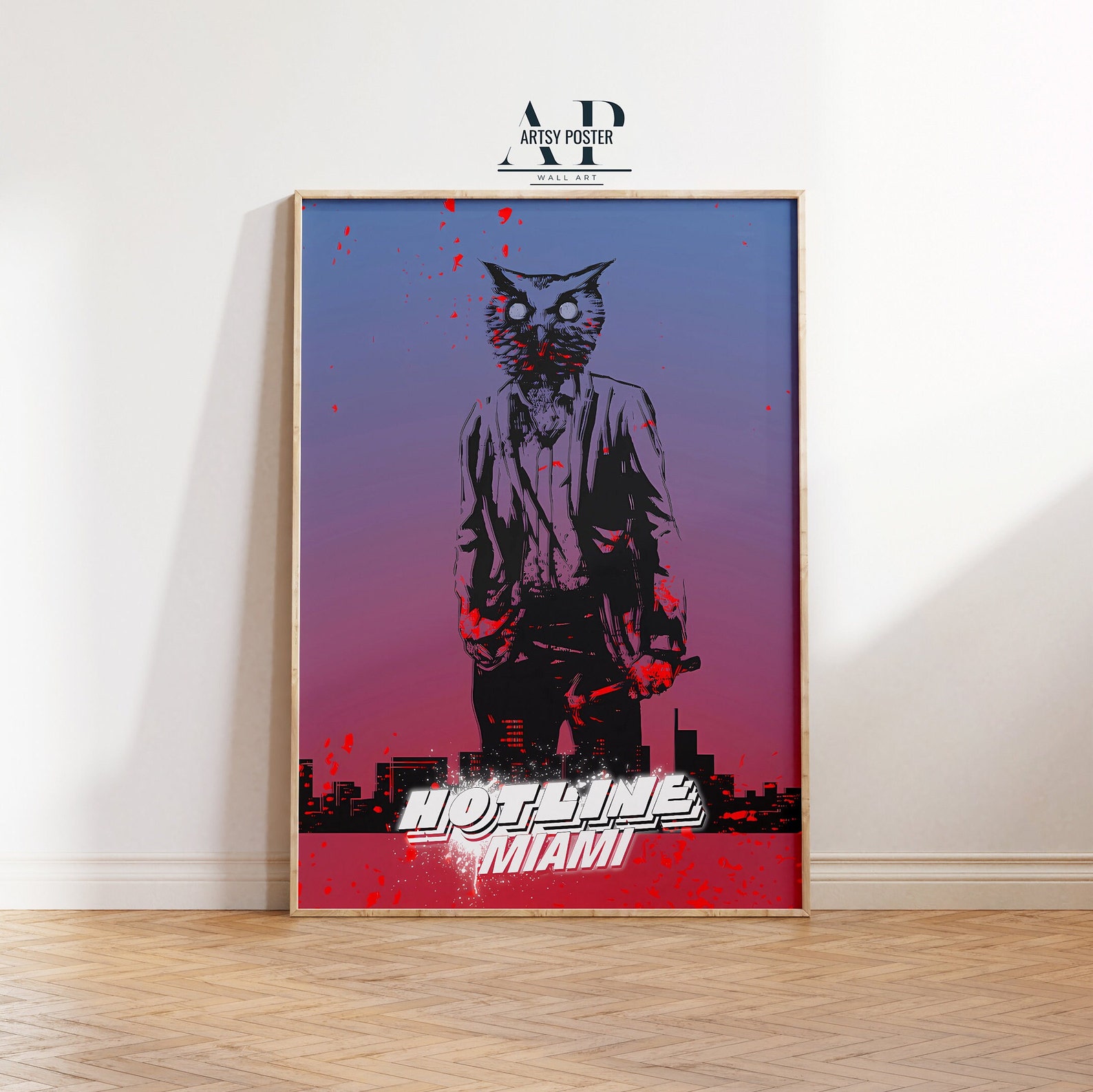 Hotline Miami Poster: Neon Retro 80s Video Game Art Print - Etsy