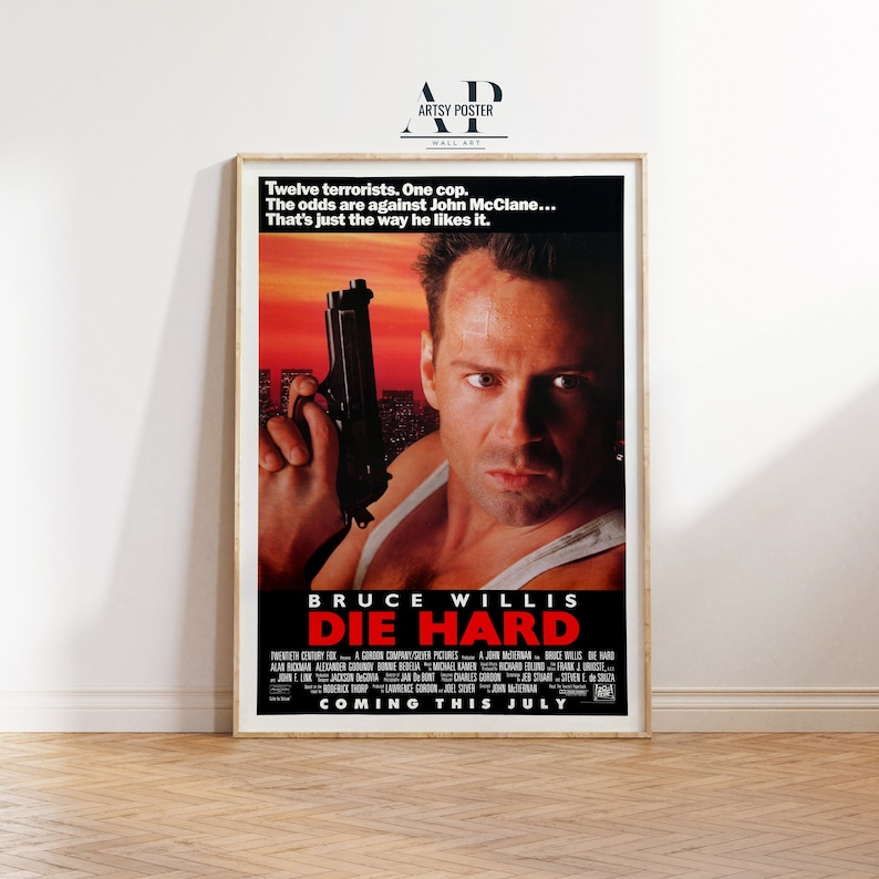 Die Hard Poster, Bruce Willis Wall Art, 80s Movie Fan Decor, Fine Art Print, Unique Movie Gift ...