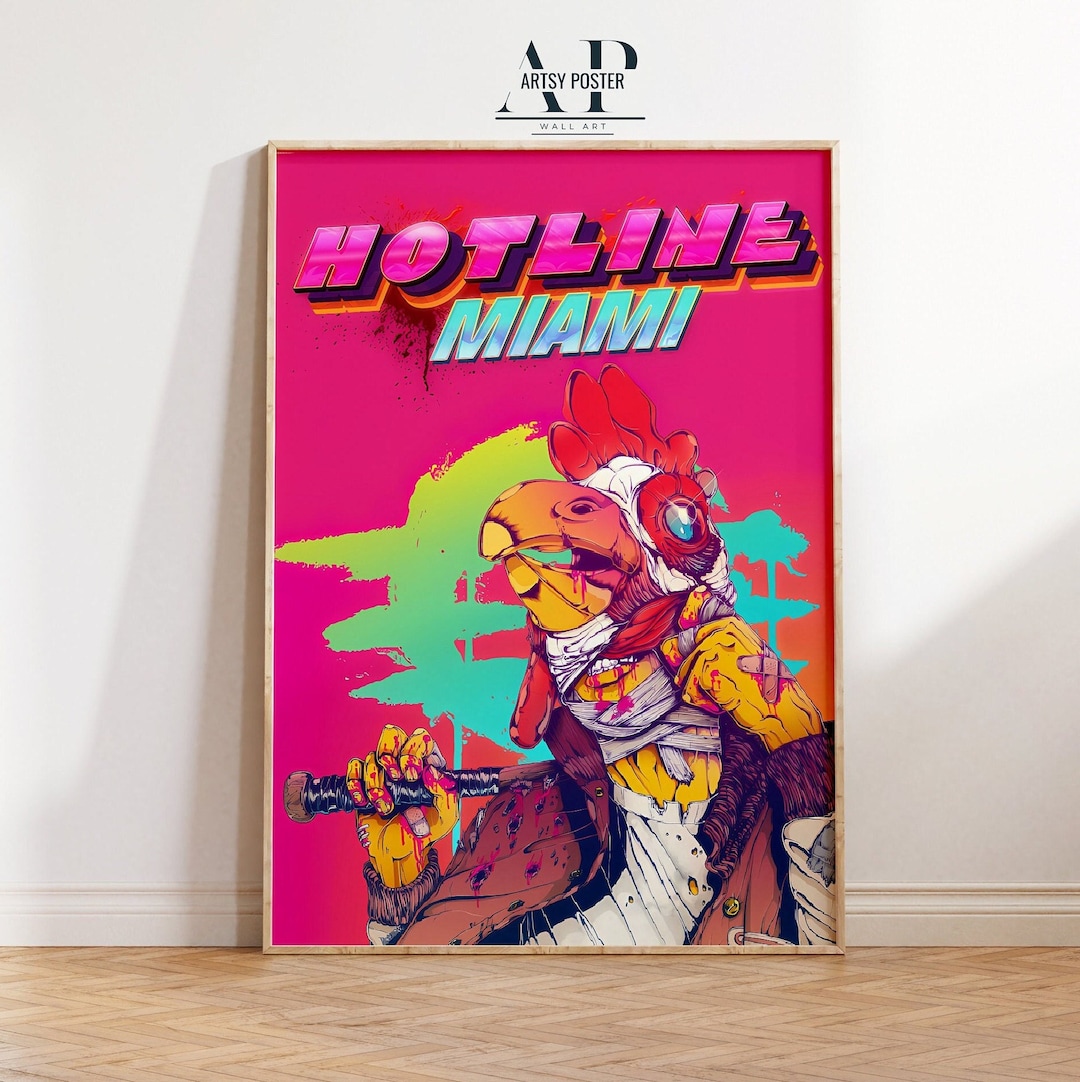 Hotline Miami Poster: Neon Retro 80s Video Game Art Print - Etsy