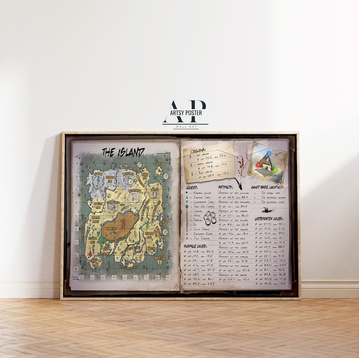 ARK Survival Evolved Map Poster, the Island, Aberration, Scorched Earth ...