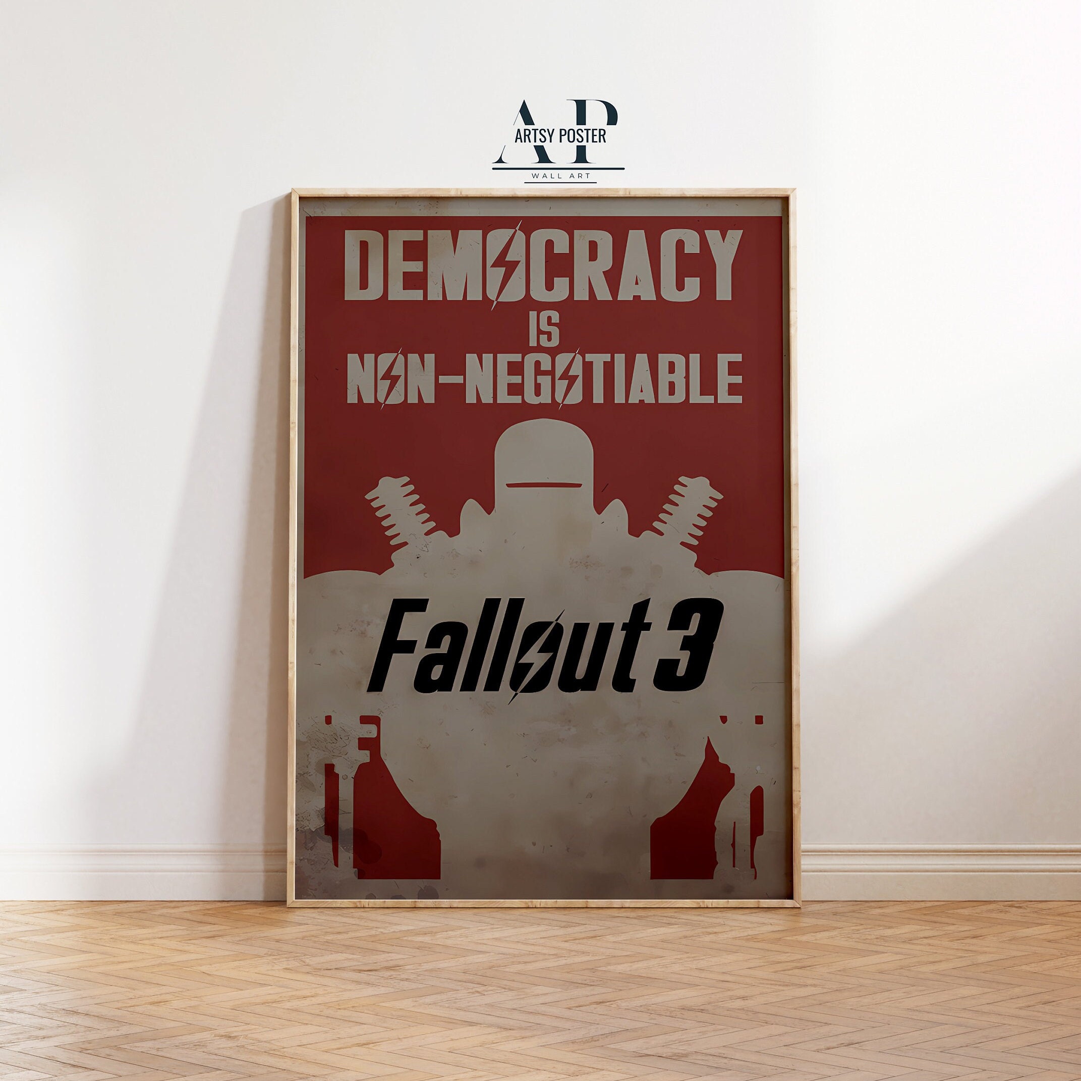 Fallout 3 Poster, Retro Video Game Wall Art, Unique Gamer Wall Decor ...