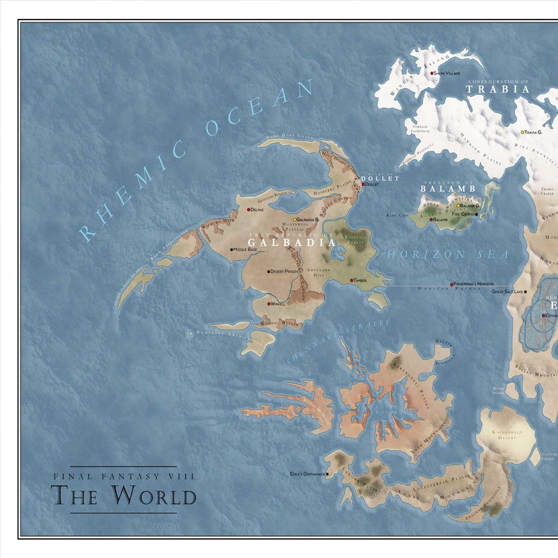 Final Fantasy World Map Poster: Vintage RPG Gamer Art Print - Etsy