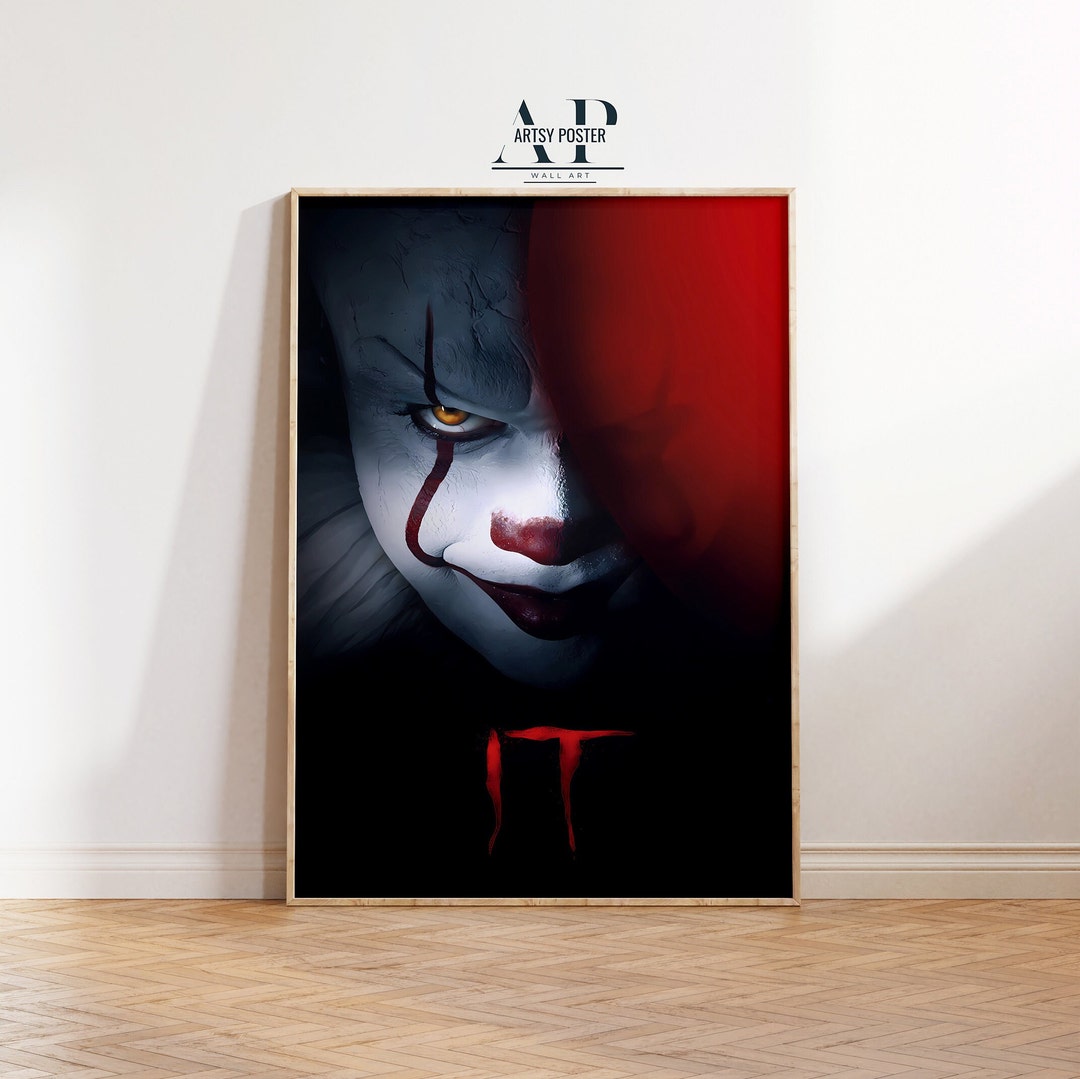 It Movie Poster, Stephen King Horror Film Art Print, Pennywise the ...