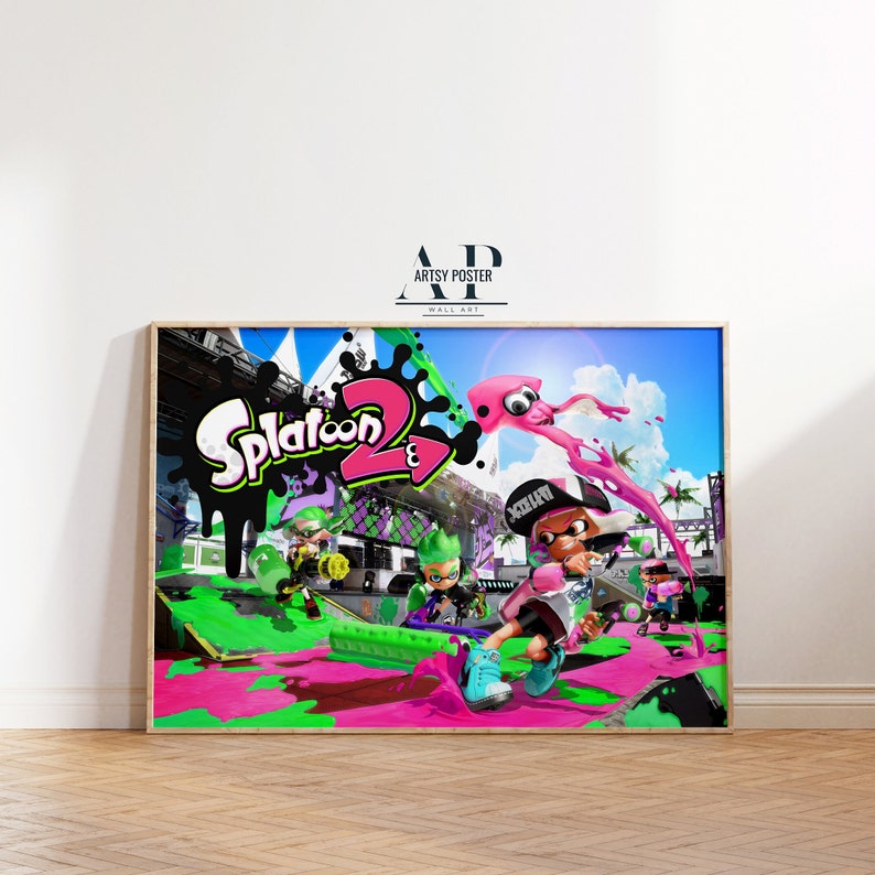 Splatoon Game Poster, Video Game Art Print, Kids Room Wall Decor, Gamer ...