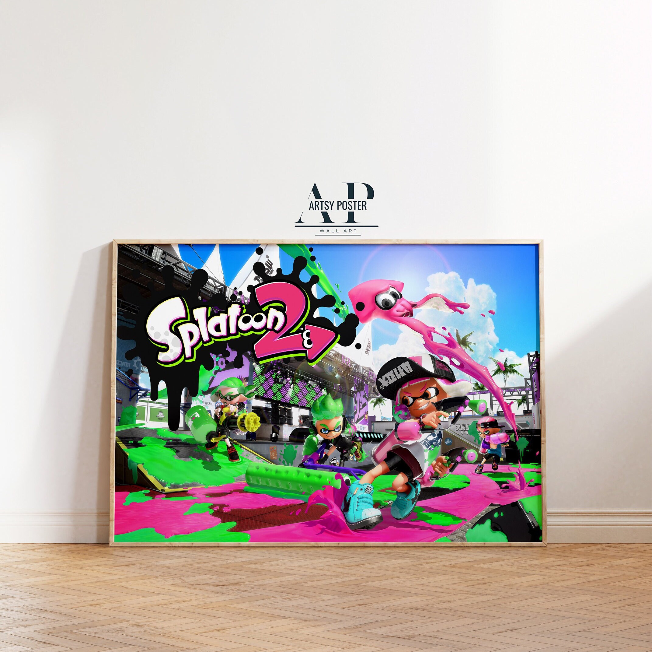 Splatoon Game Poster, Video Game Art Print, Kids Room Wall Decor, Gamer ...