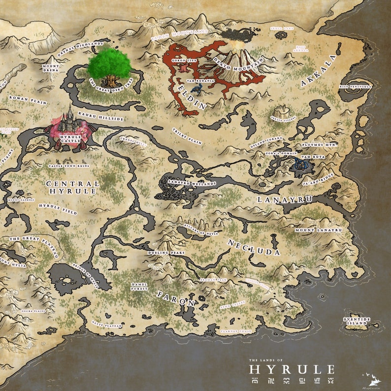 Legend of Zelda Hyrule Map Poster: Vintage Gamer Art Print - Etsy