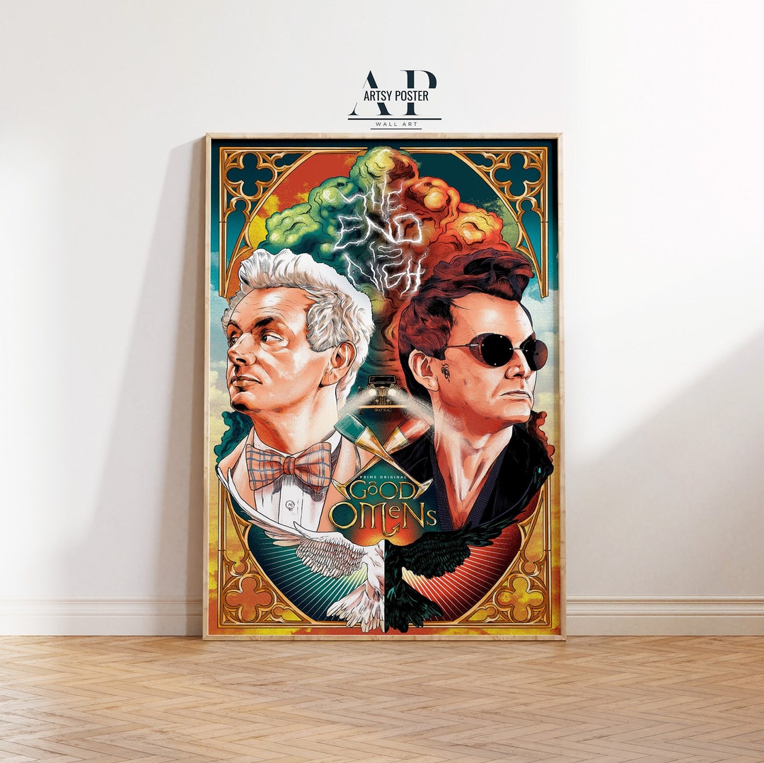 Good Omens Poster, Aziraphale & Crowley Wall Art, Fantasy TV Show Decor ...
