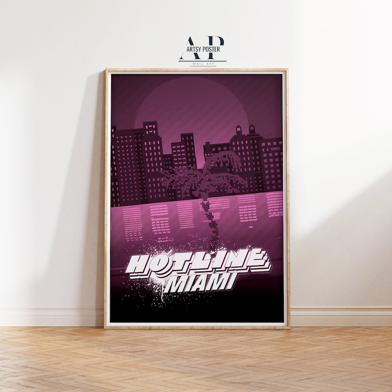 Hotline Miami Poster: Neon Retro 80s Video Game Art Print - Etsy