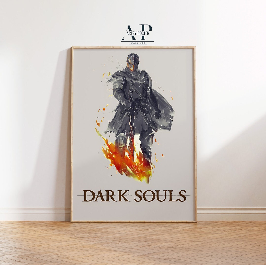 Dark Souls Poster, Epic Fantasy Art Print for Hardcore Gamers, Firelink ...